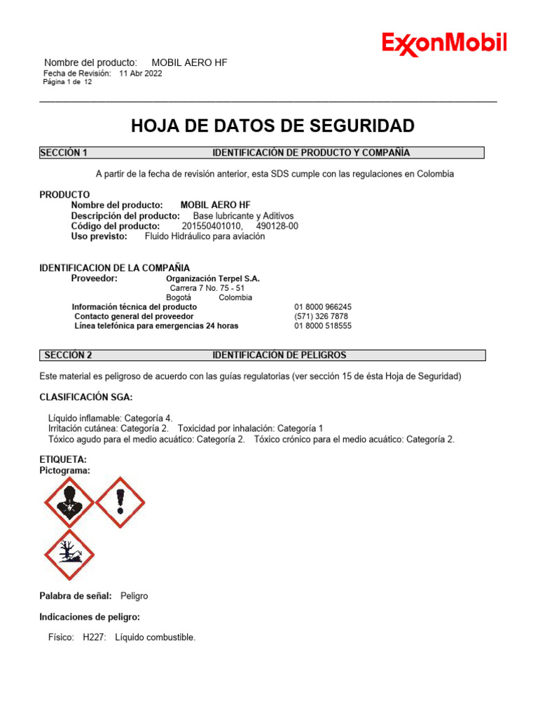 Mobil Aero HF | PDF | Agua | Ventilación (Arquitectura)