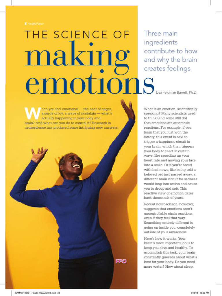 Feldman 220518 - The Science of Making Emotions | PDF | Emotions | Brain