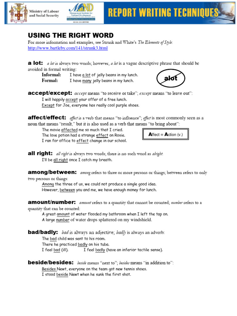 Using The Right Word | PDF | Verb | Adverb