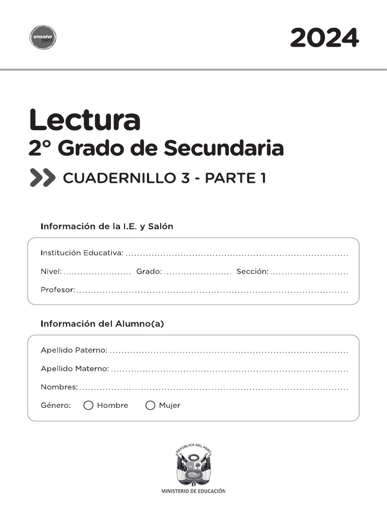 2do Sec Lectura - Cuadernillo 3 - Parte 1 Modificado | PDF