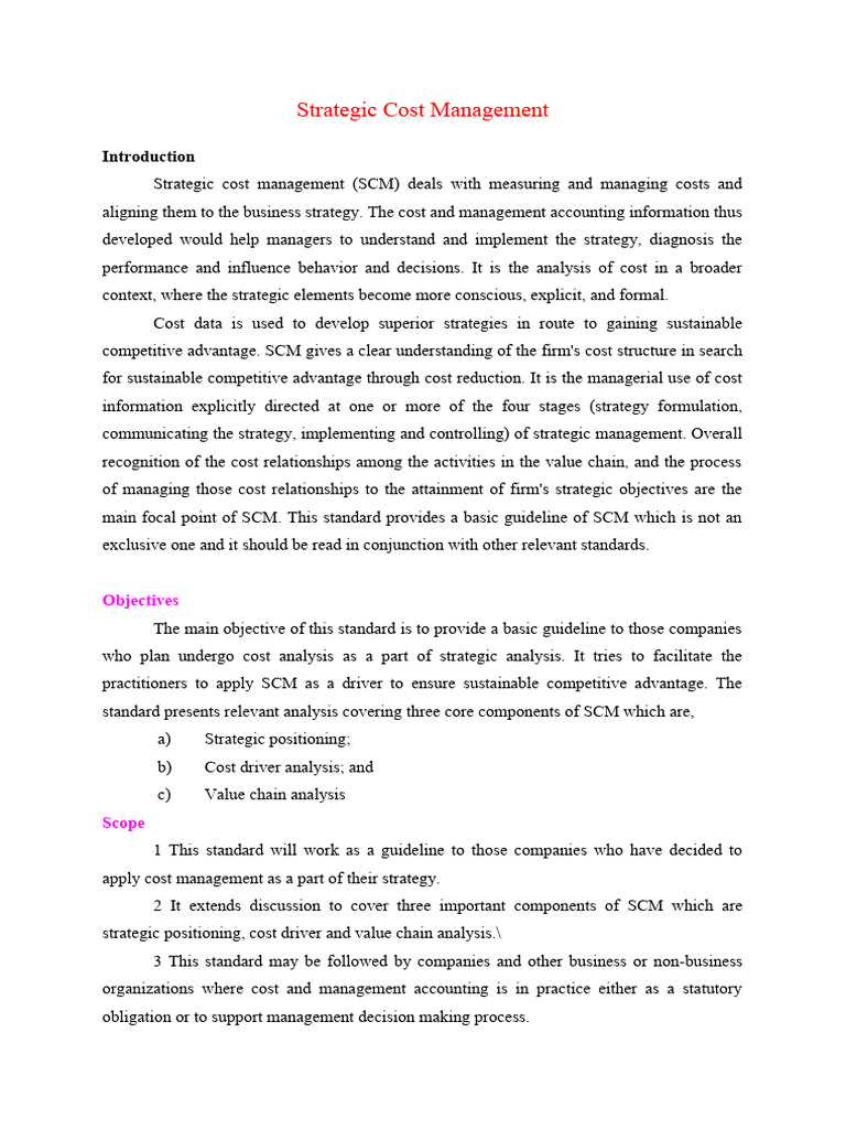 SCM Unit 1 | PDF | Strategic Management | Lean Manufacturing