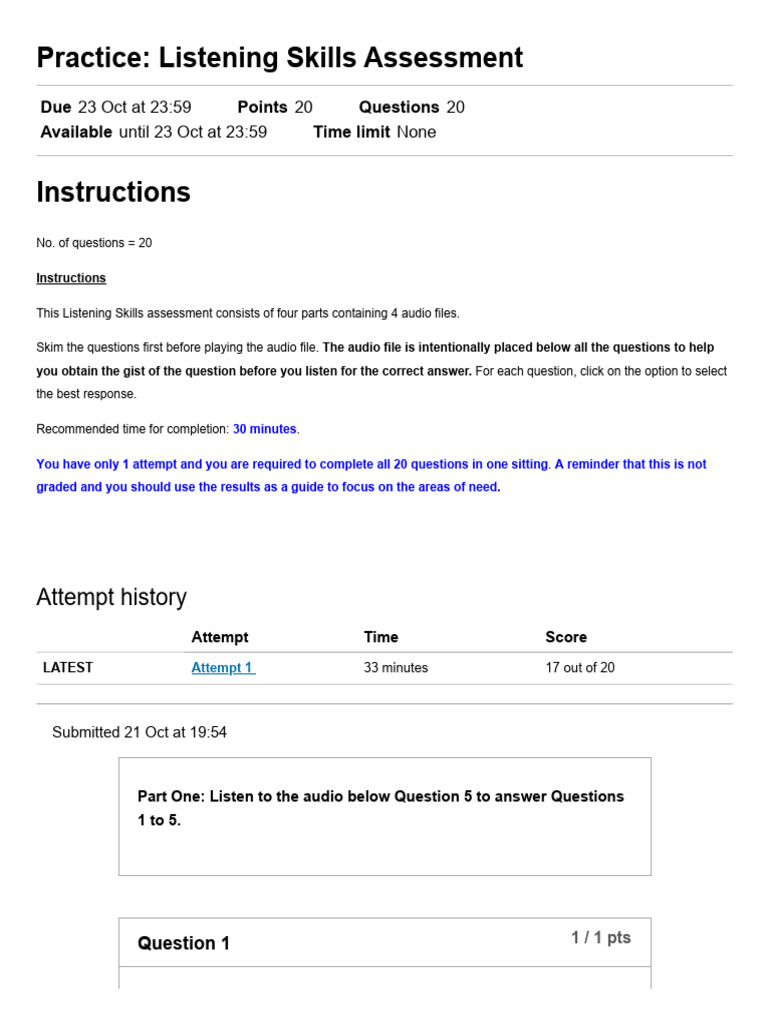 Practice - Listening Skills Assessment - Sde101 - Jul22 - Term2 - t01 ...