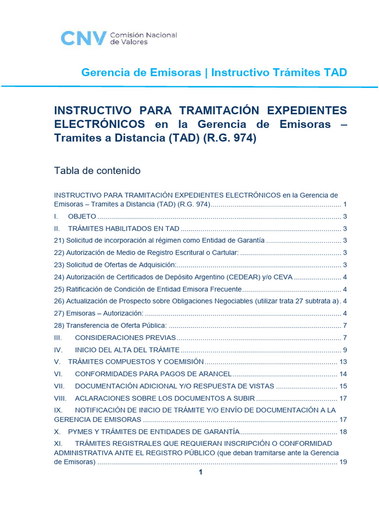 INSTRUCTIVO TRAMITES TAD EMISORAS | PDF