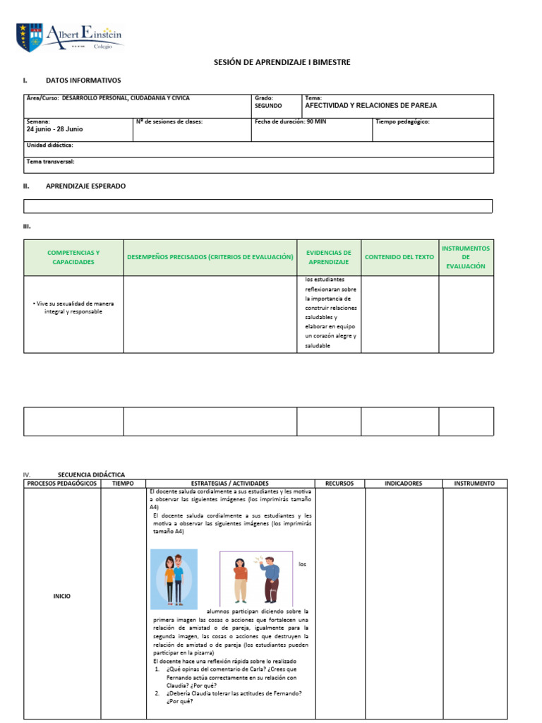 plantilla de sesión de aprendizaje | PDF | Maestros | Aprendizaje