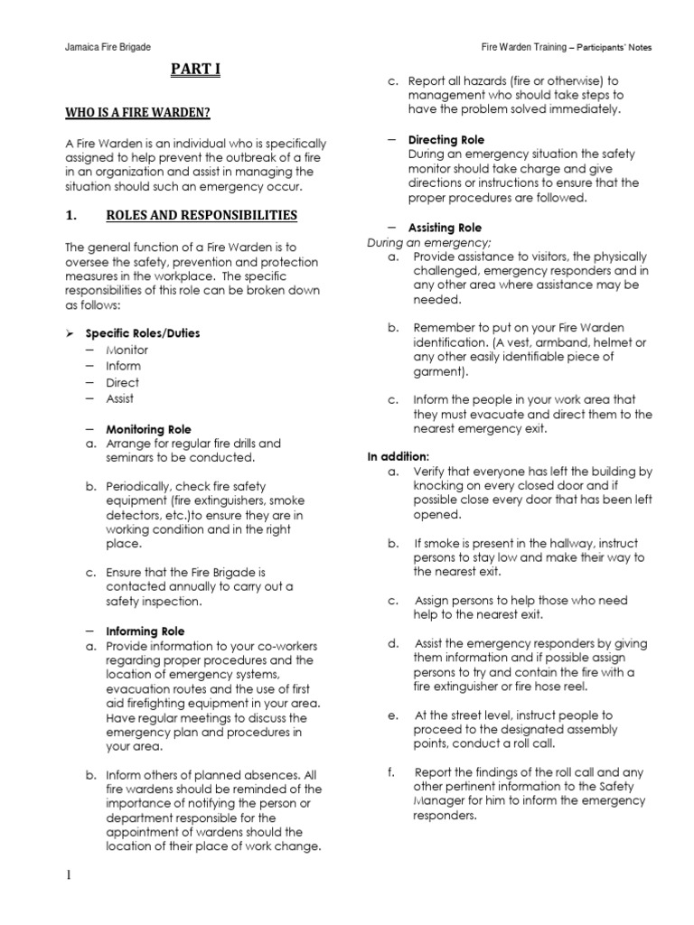 Safety Monitor Participant Notes | PDF | Fires | Firefighting