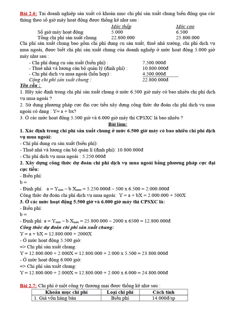 Giai de Thi KTQT Giai Bai Tap Ke Toan Quan Tri | PDF