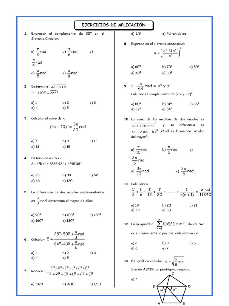 Sistemas de Medición Angular para Cuarto de Secundaria | PDF ...
