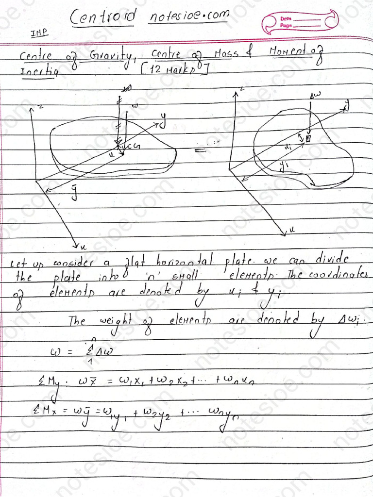 Ch4 Centroid, COG, MOI | PDF