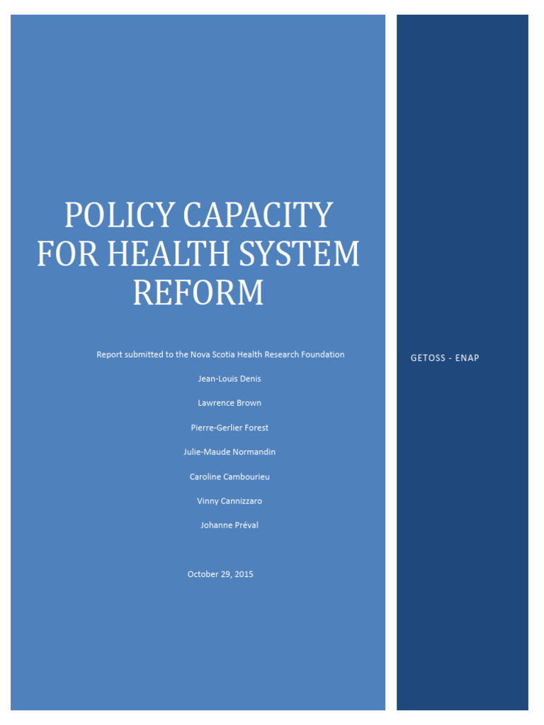 PolicyCapacitySynthesis - 2015 10 29 | PDF | Policy | Policy Analysis