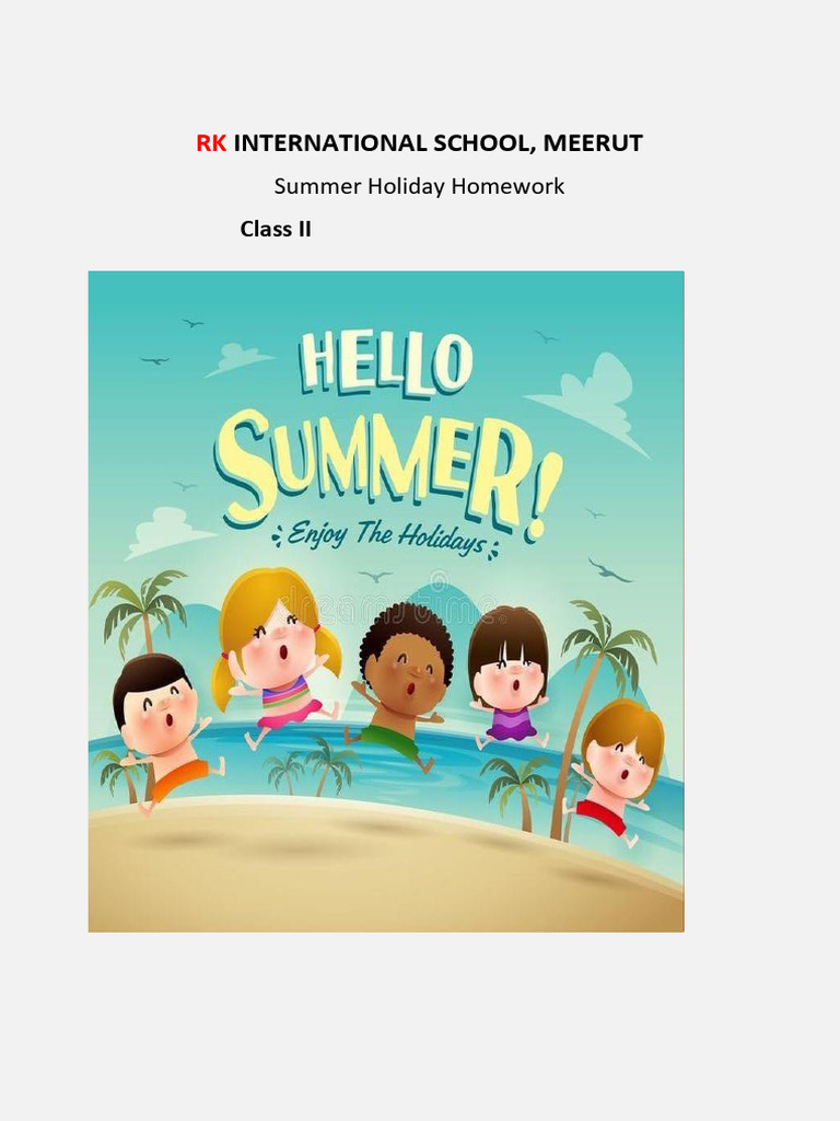 Class II Holiday Homework | PDF