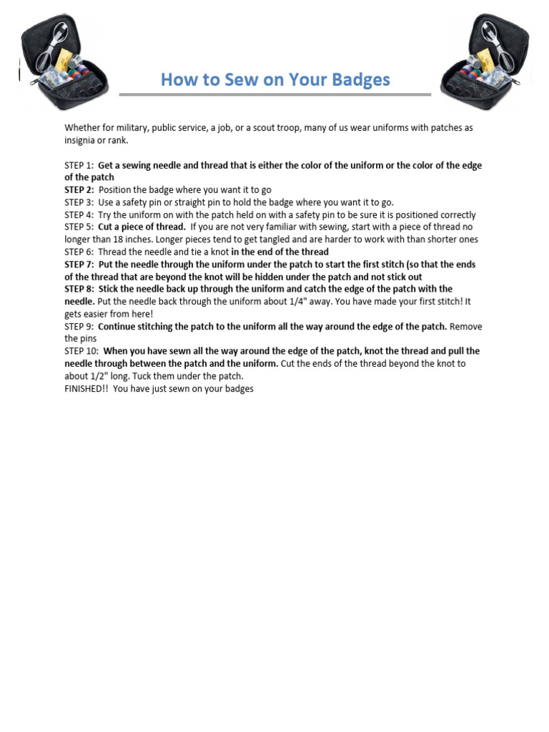 How+to+Sew+on+Your+Badges | PDF