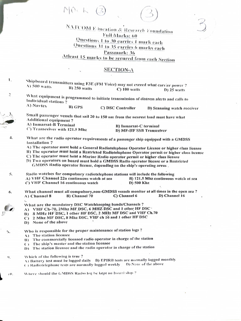 Assess 5 GMDSS | PDF | Frequency Modulation | Electrical Engineering