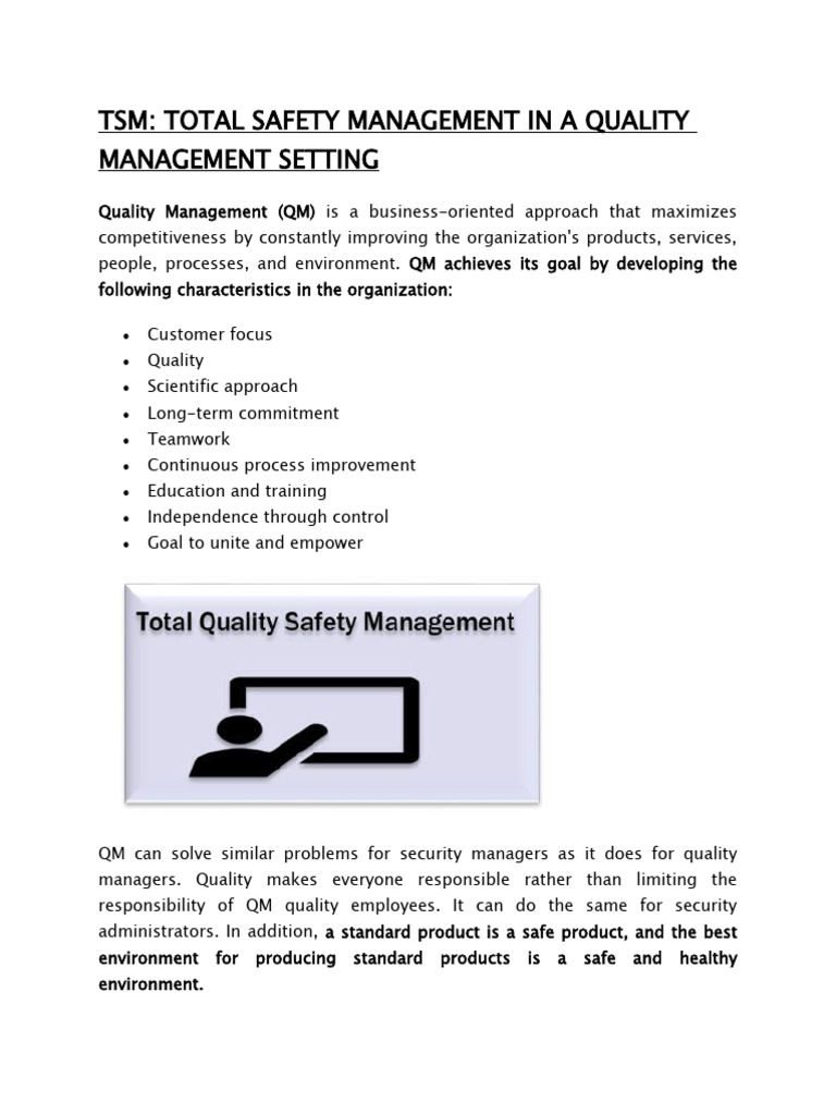 TSM Total Safety Management | PDF