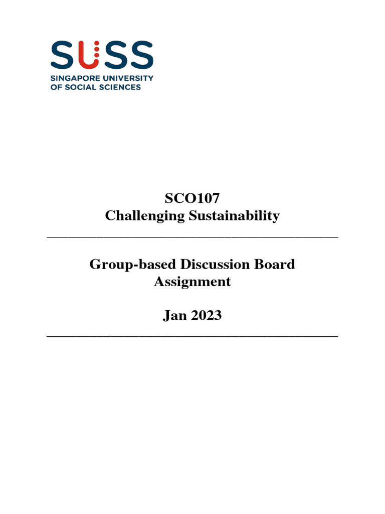 ASSIGNMENT BOOKLET - SCO107 DB01 JAN23 - v2 | PDF | Sustainability ...