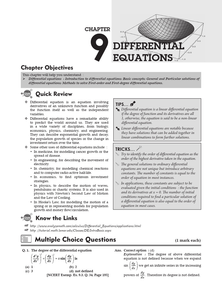 CHP 9 | PDF | Equations | Ordinary Differential Equation