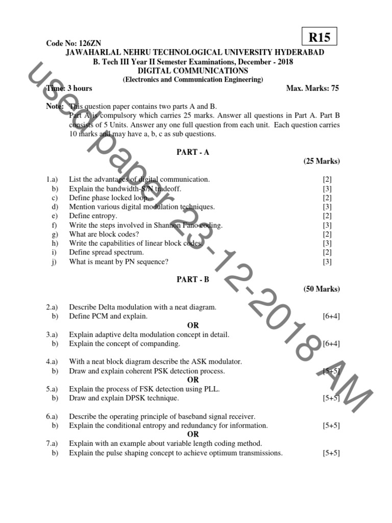 Digital Communications Q2 | Download Free PDF | Modulation | Error Detection And Correction