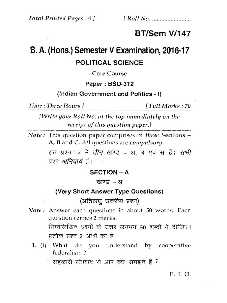 Ba. Political Science | PDF