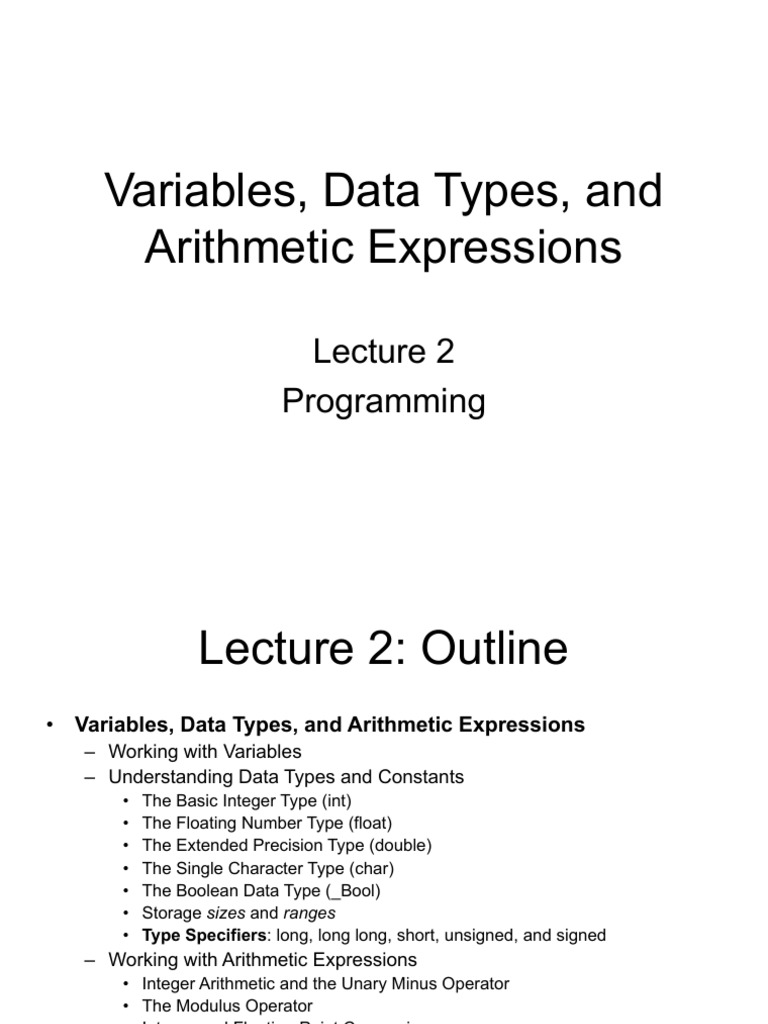 Lecture2 - Variables Data-Types Arithmetic-Expressions | Download Free ... Lecture2 - Variables Data-Types Arithmetic-Expressions | Download Free ...