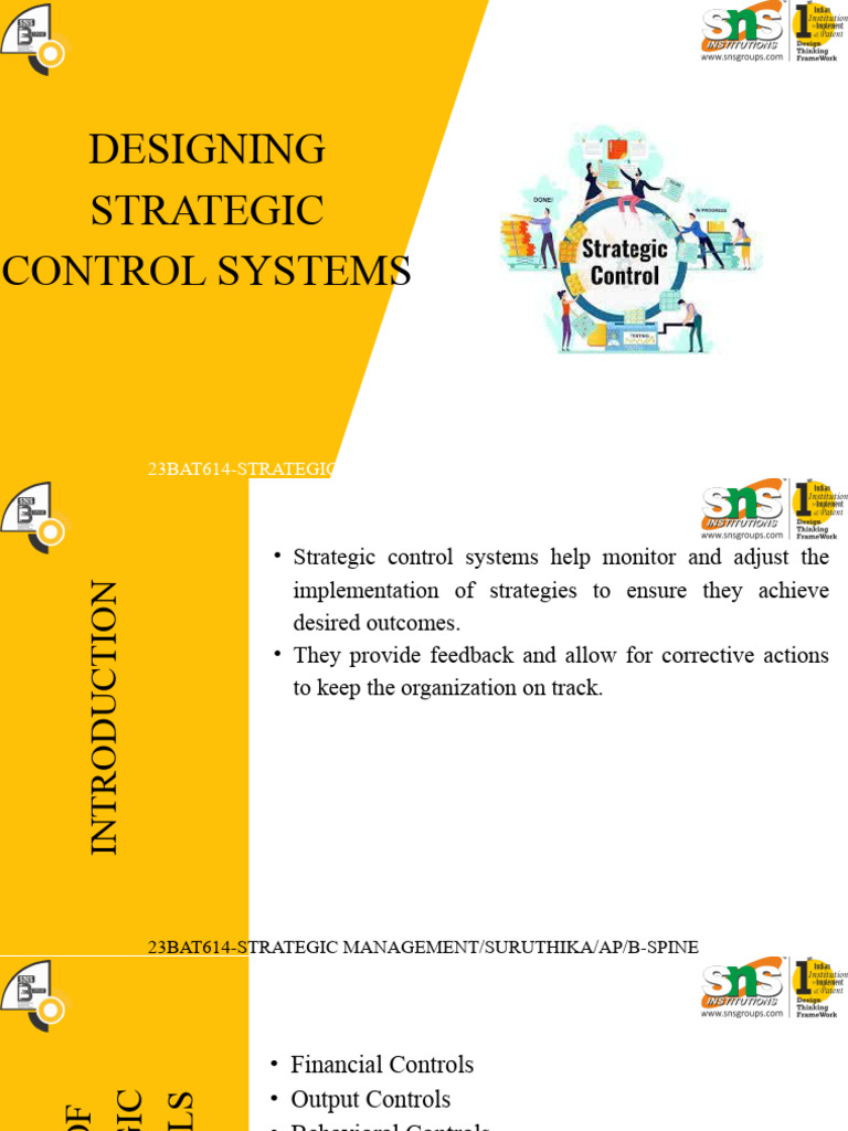Designing Strategic Control Systems | PDF | Performance Indicator ...