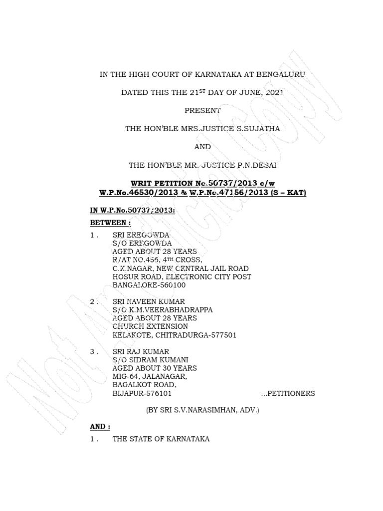 Eregowda Judgment | PDF | Precedent | Justice