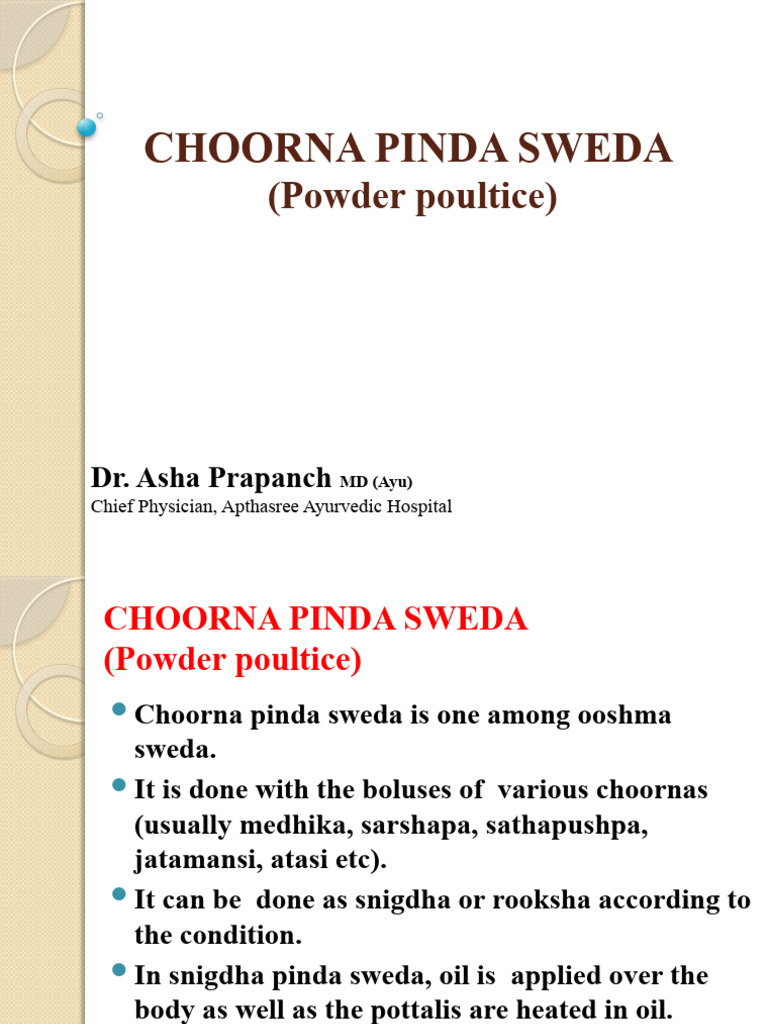 Choorna Pinda Sweda | PDF | Massage | Health Care