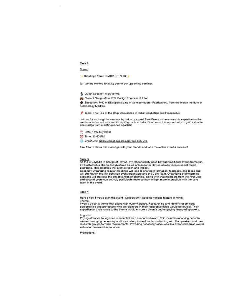 SIG Media Tasks | PDF | Expert | Social Media