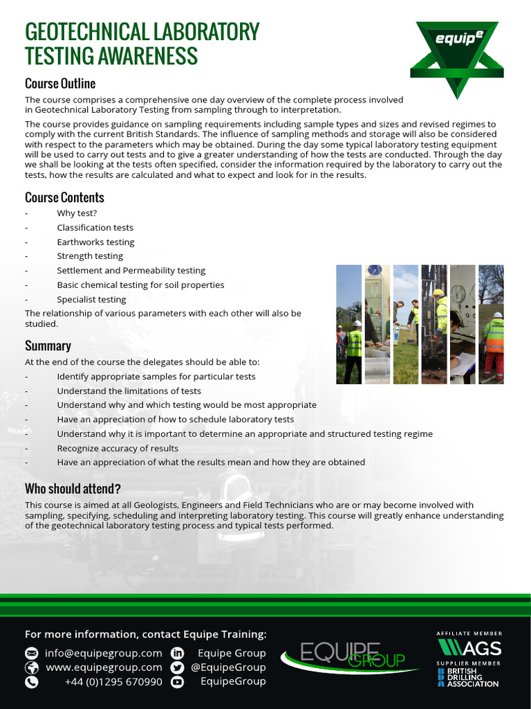 Geotechnical Laboratory Testing Awareness | PDF