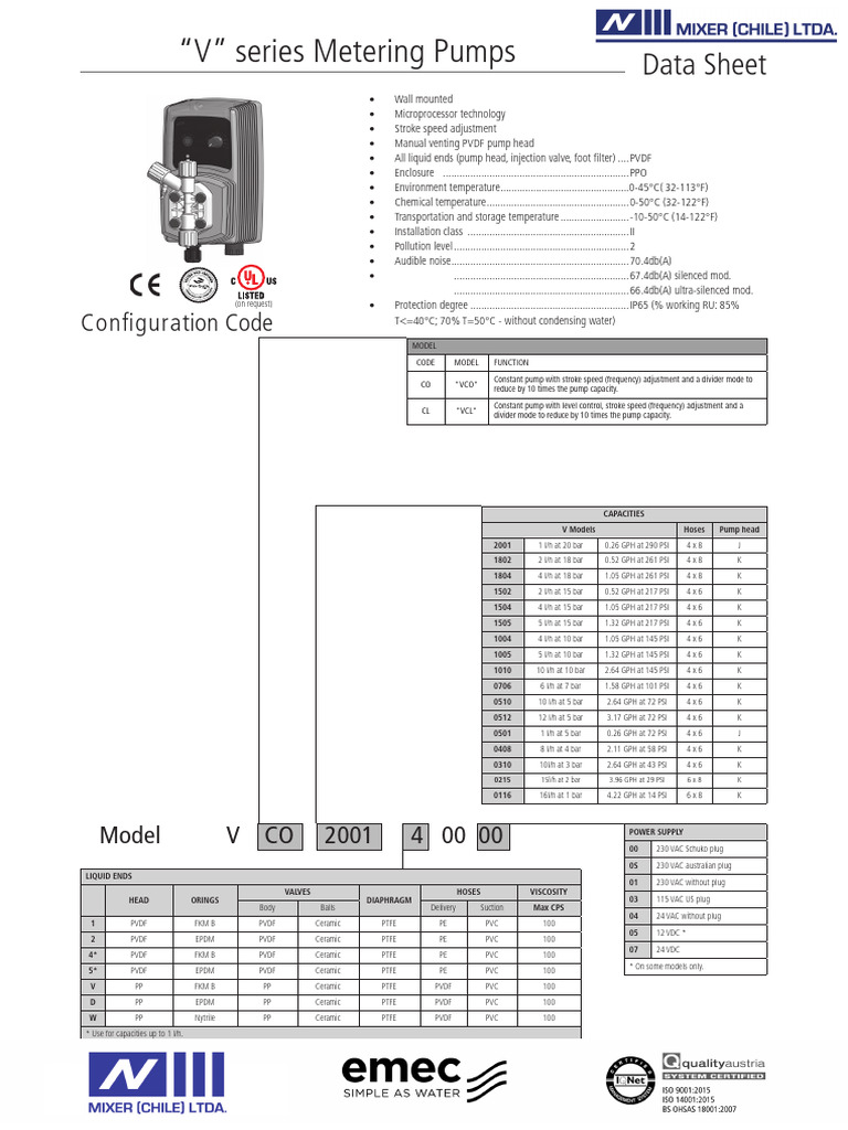 Ficha Emec VCO_Completo | PDF | Pump