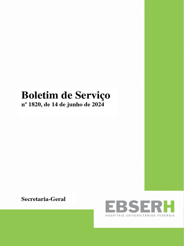 Boletim Serviço 1820 14 06 2024 Ok | PDF | Contabilidade | Gestão de ...