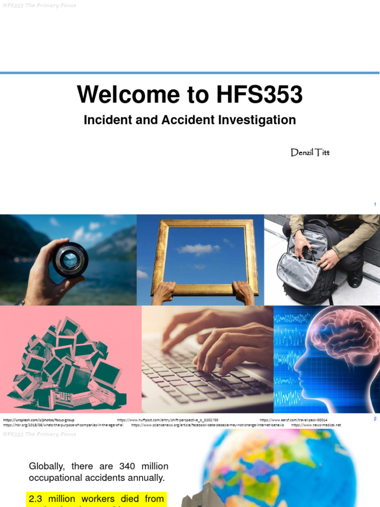 HFS353 SU 1 - The Primary Focus - 2023 | PDF | Occupational Safety And ...