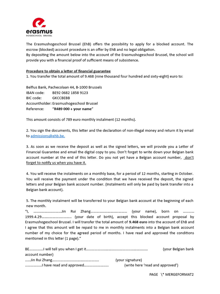 Info Escrow Account Regulier 2023 - 2024 | PDF | Banking | Financial Services