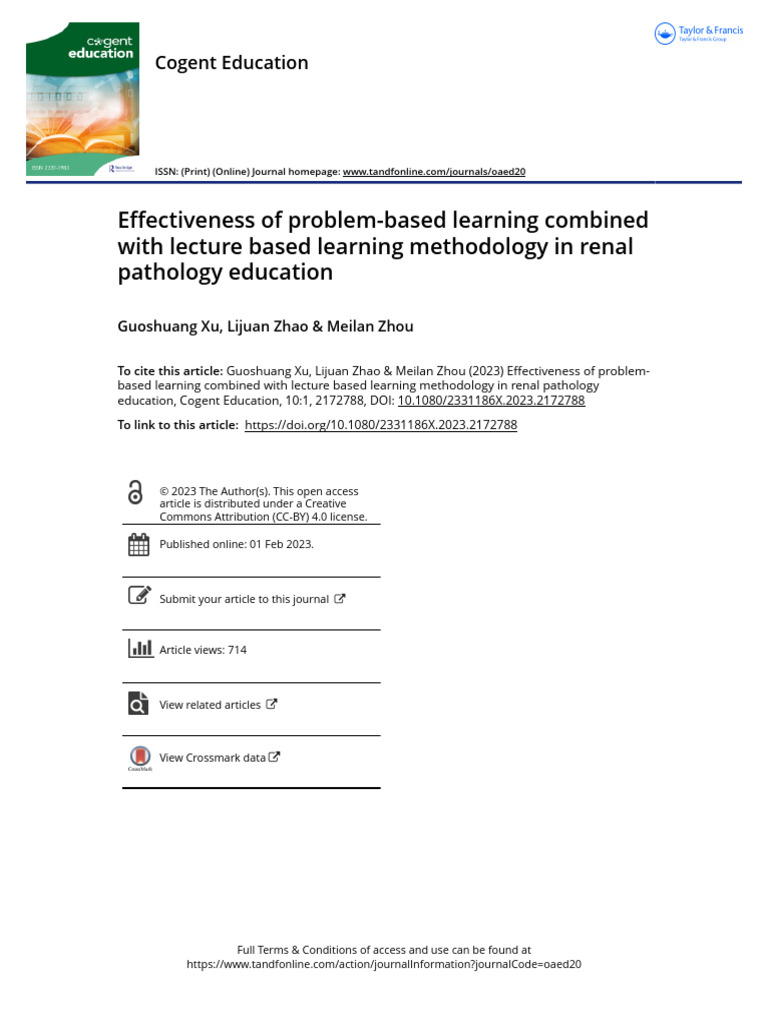 Effectiveness Of Problem Based Learning Combined With Lecture Based Learning Methodology In