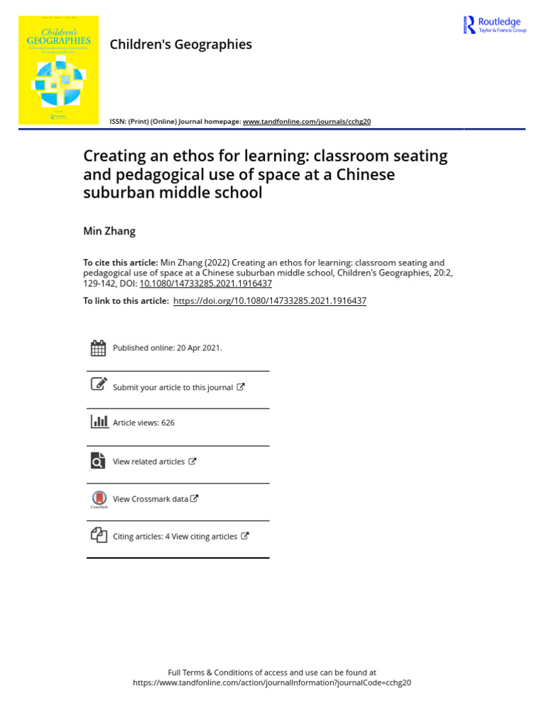 Creating An Ethos For Learning Classroom Seating and Pedagogical Use of ...