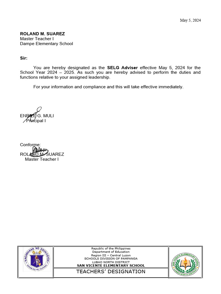 DESIGNATION LETTER 2 | Download Free PDF | Social Institutions ...