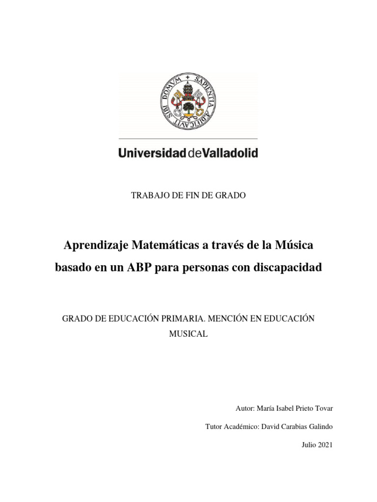 Tfg-B. 1693 | PDF | Plan de estudios | Educación primaria