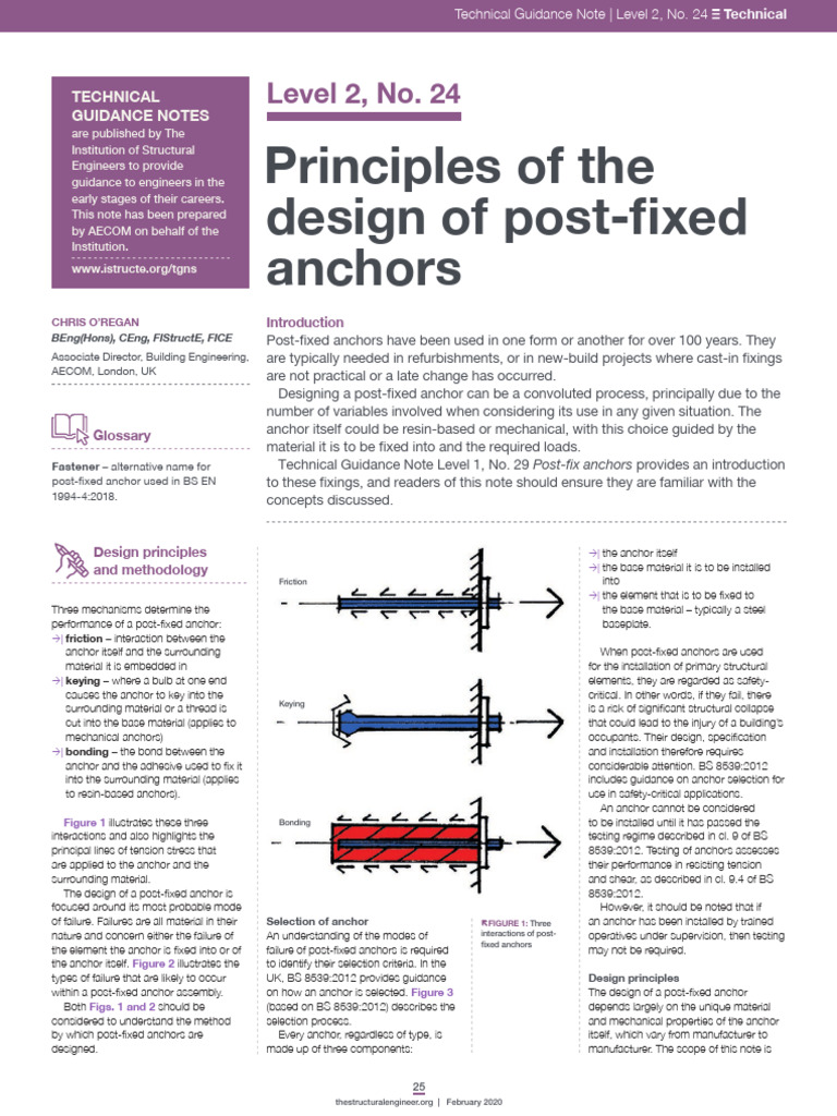 Principles of The Design of Post-Fixed Anchors | PDF | Concrete | Civil ...