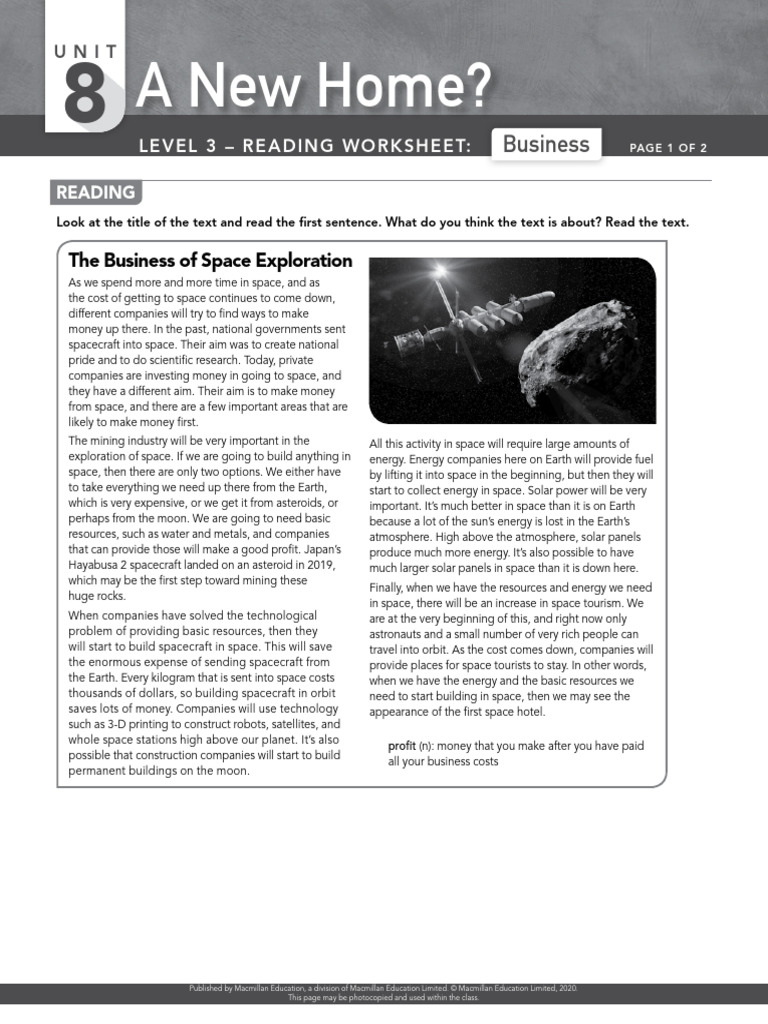 Tek 3 U08 ReadingWorksheet | PDF | Europa (Moon) | Atmosphere