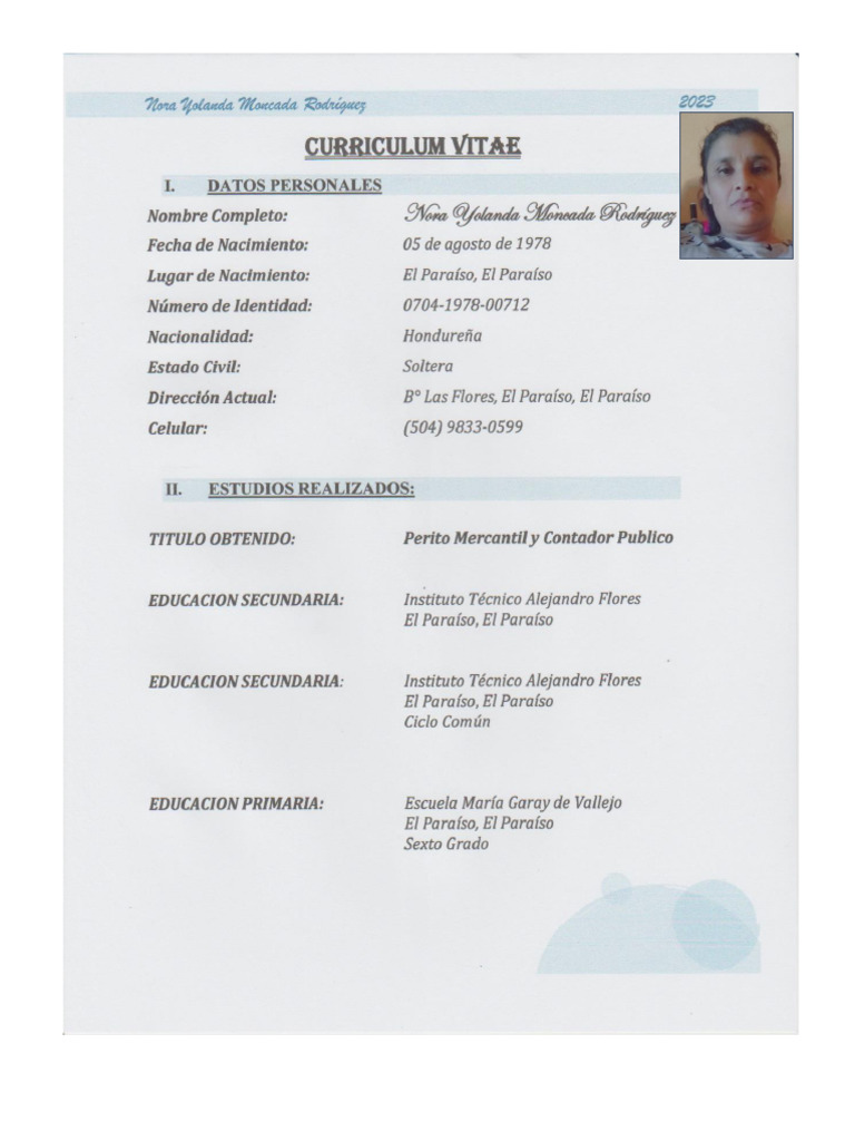 Curriculum Nora Yolanda | PDF