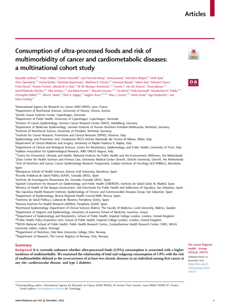 Consumption of Ultra Processed Foods and Risk of M | PDF | Errors And ...
