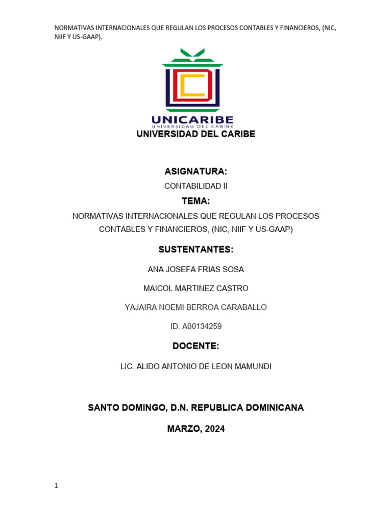 Normativas Internacionales que regulan los procesos contables y ...