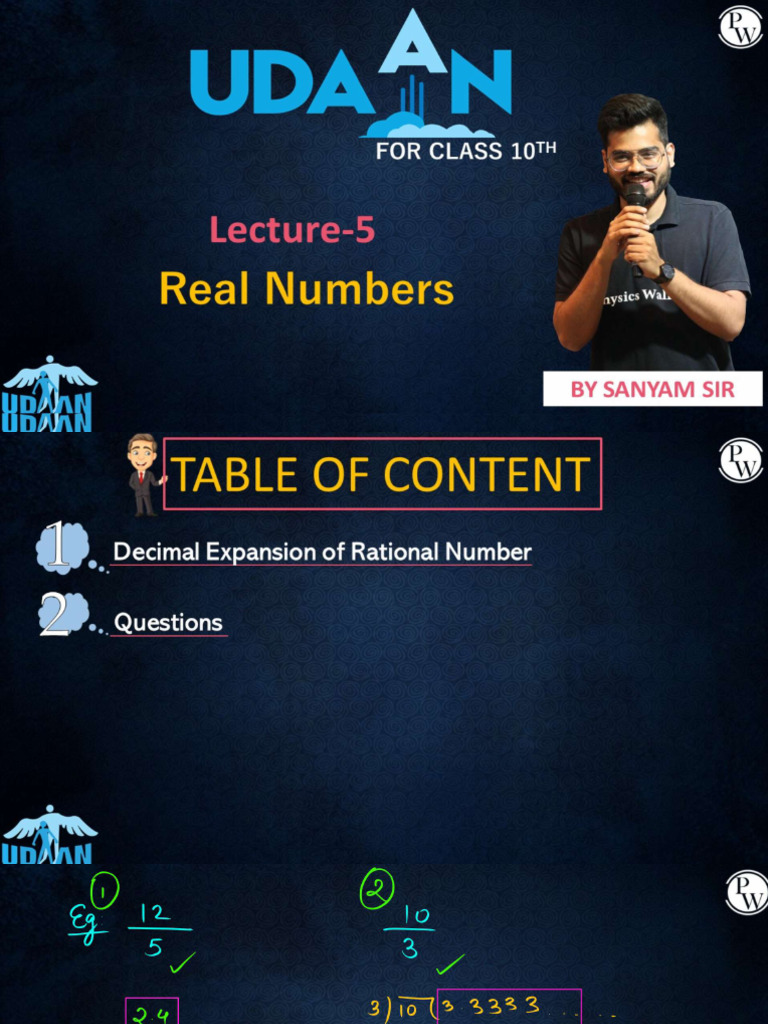 Real Numbers 05 - Class Notes | PDF