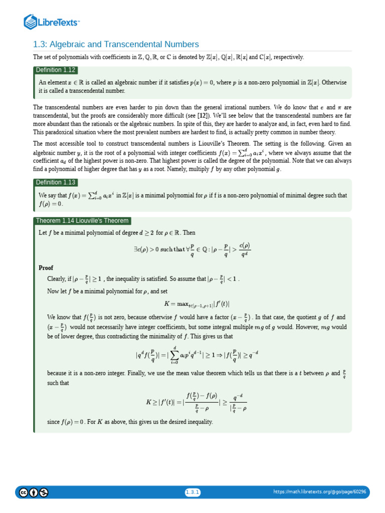 1.03__Algebraic_and_Transcendental_Numbers | PDF | Polynomial | Number Theory