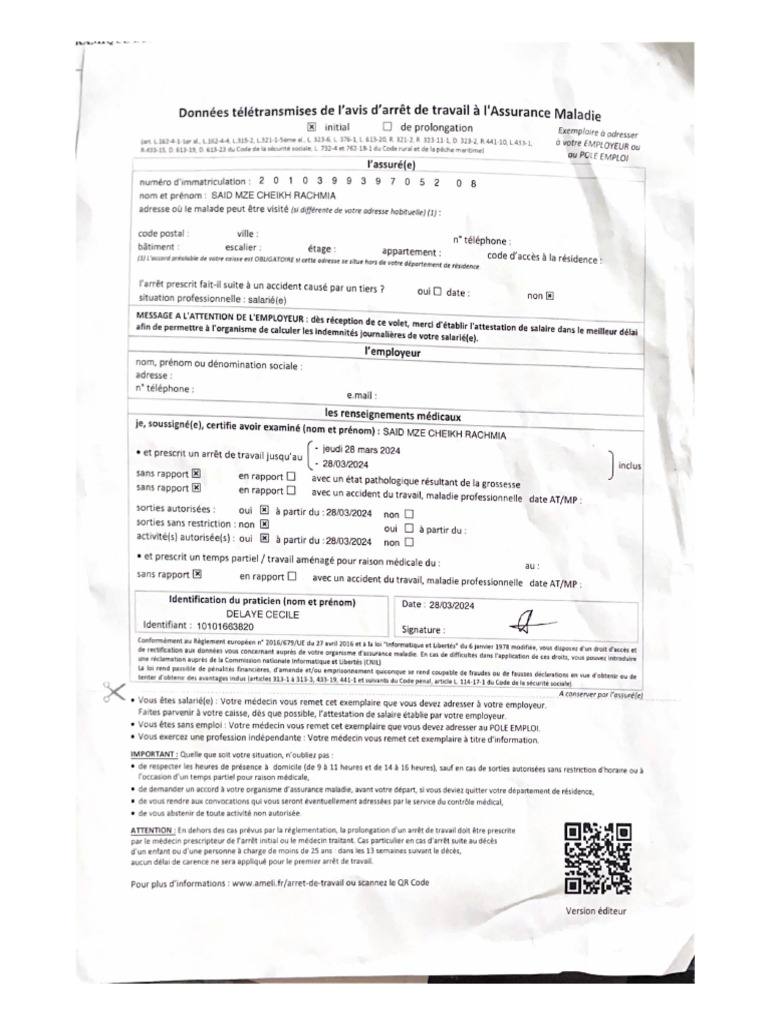 Arret de Travail | PDF