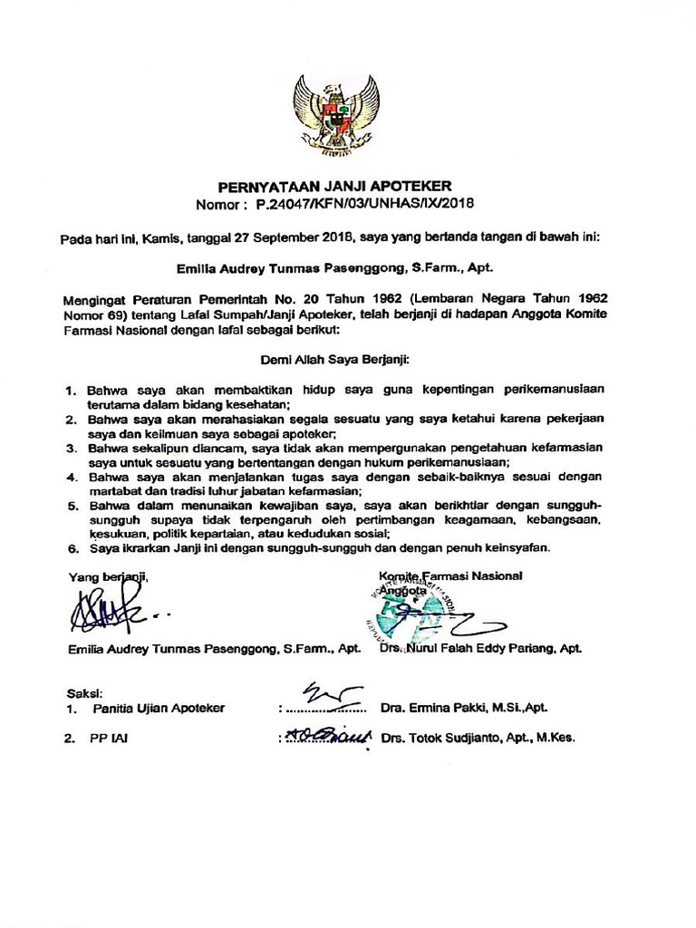 Surat Sumpah | PDF