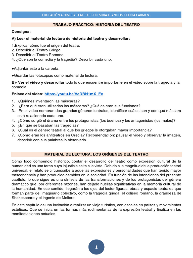 TP Historia Del Teatro Griego y Romano | Descargar gratis PDF | Teatro | Comedia