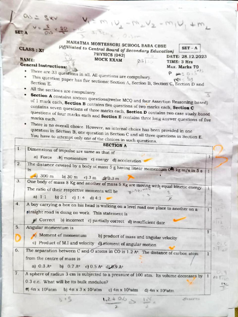 Physics Question Paper | PDF