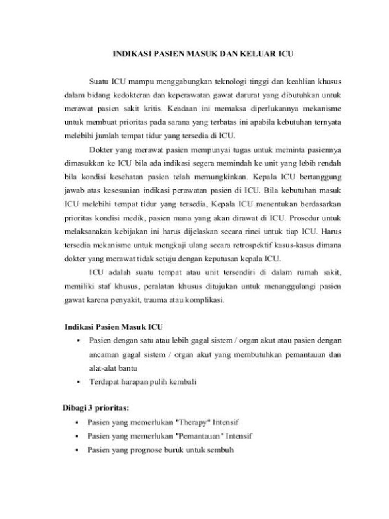 Konsep ICU | PDF