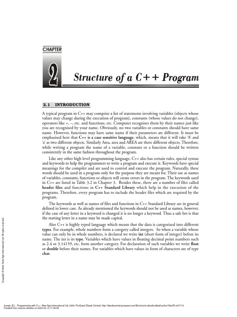 Programming With C Chapter 2 Structure Of A C Program Pdf Programming Computer