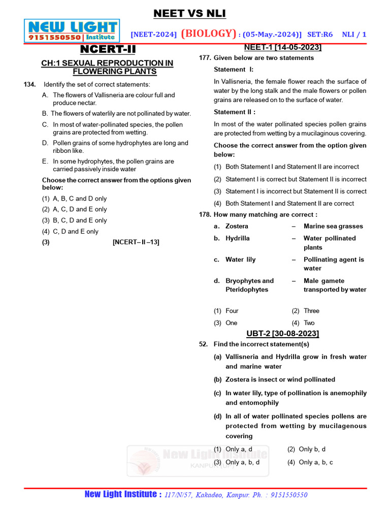 Neet Vs New Light (Ncert-II) | PDF | Dominance (Genetics) | Homo