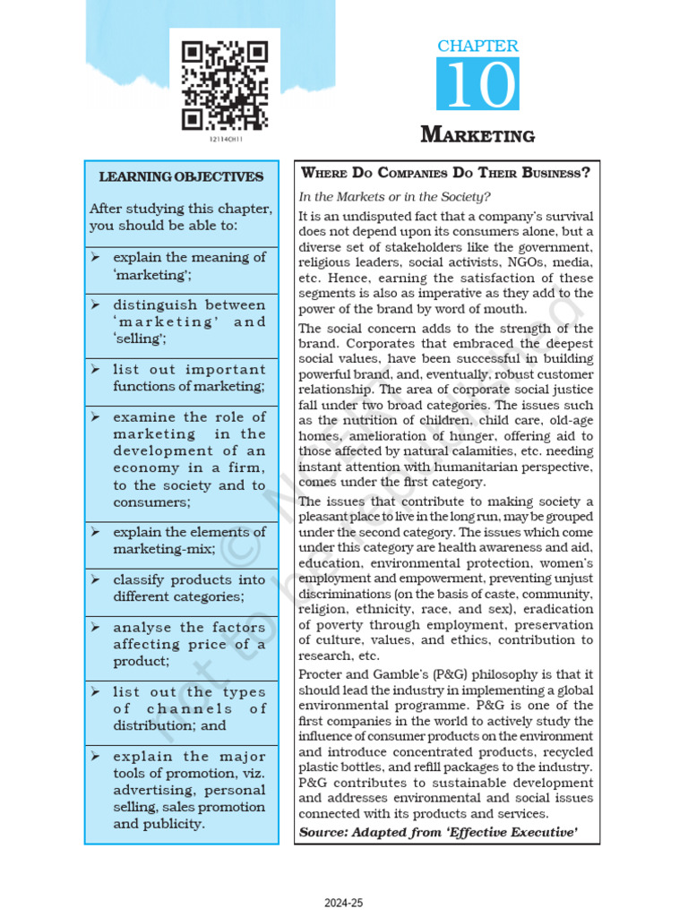 Marketing, Chapter 2 Business Studies | Download Free PDF | Marketing ...
